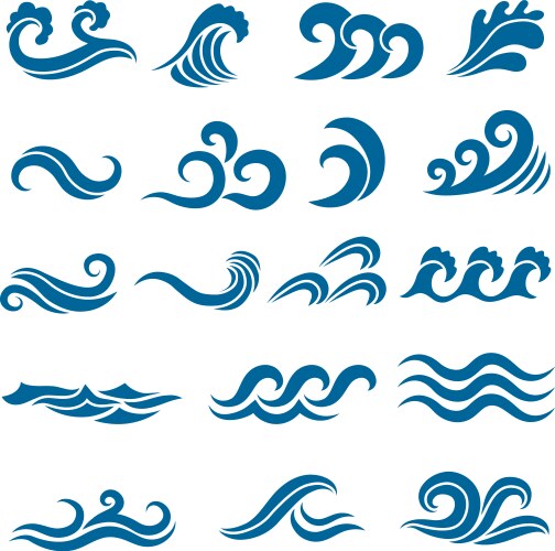 Sea and ocean waves Royalty Free Vector Image - VectorStock