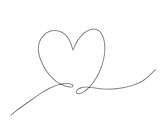 One line heart romantic scribble hand drawn Vector Image