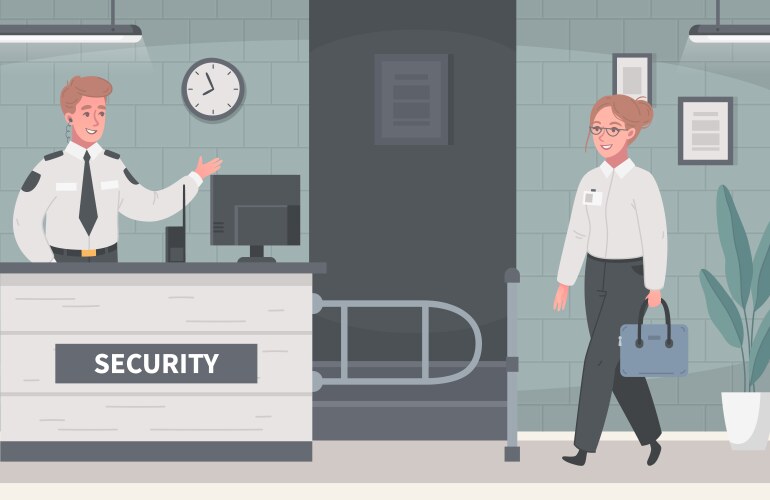 Security guard arrest composition Royalty Free Vector Image