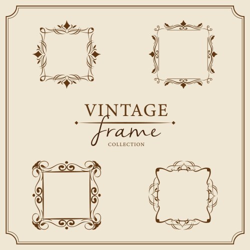 Vintage frames set retro design elements Vector Image Vintage frames set retro design elements Vector Image