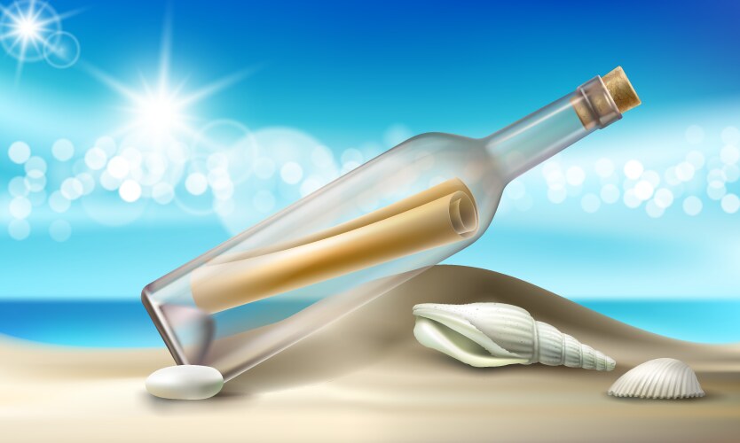 Sea bottle Royalty Free Vector Image - VectorStock