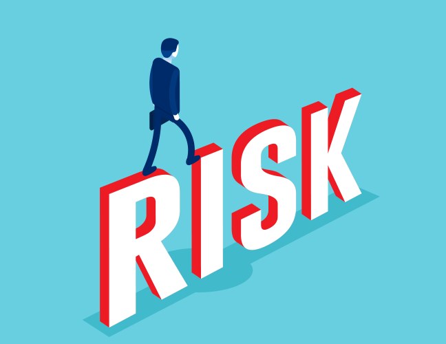 Business risk assessment tiny people build Vector Image