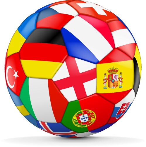 Colorful soccer ball isolated on white Royalty Free Vector