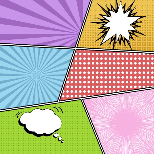 Colorful comics template Royalty Free Vector Image
