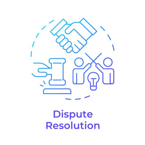 Dispute resolution soft blue concept icon Vector Image