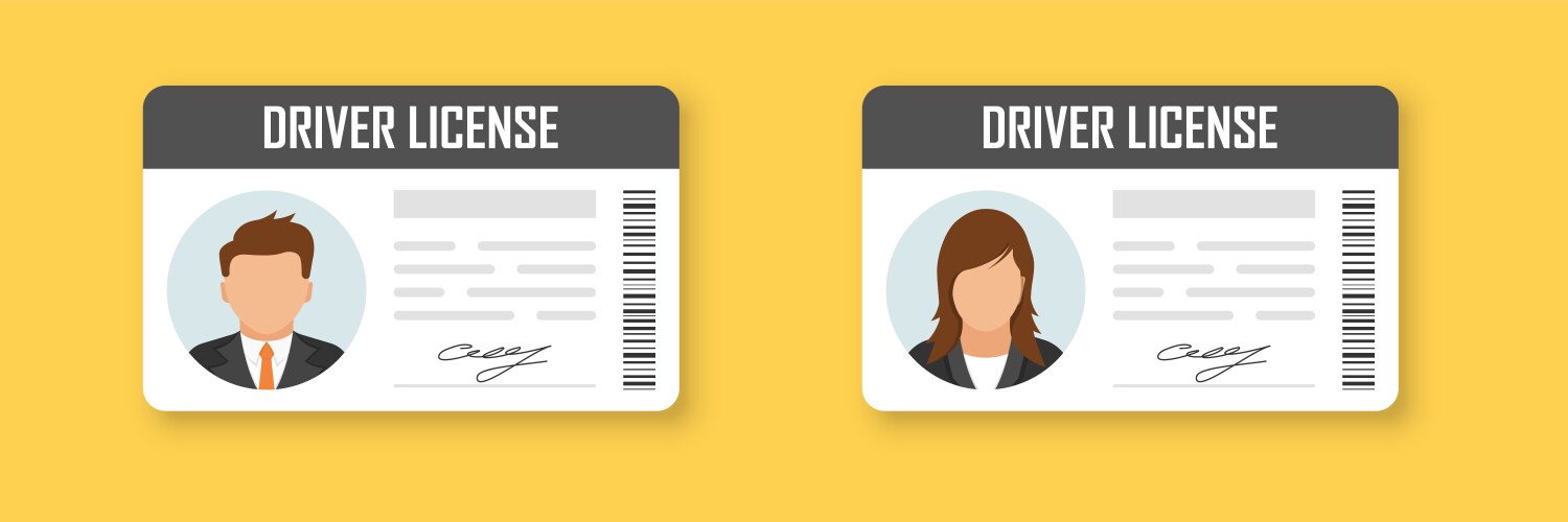 Driver license icon in flat style identification Vector Image