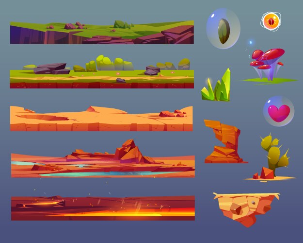 Seamless game ground textures Royalty Free Vector Image