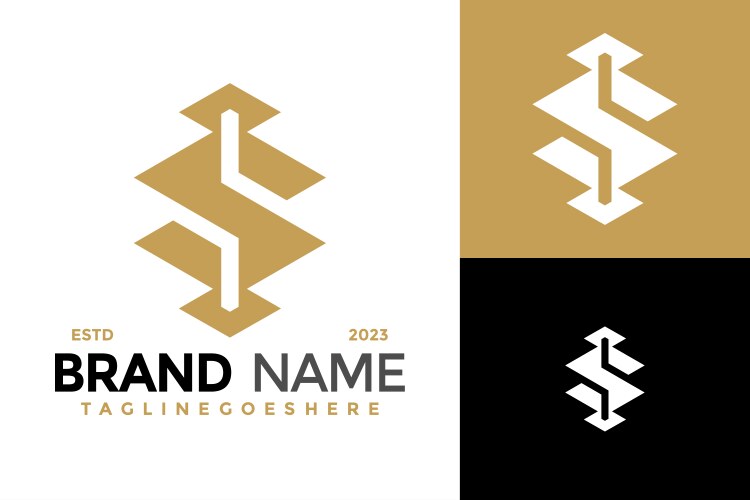 Letter s monogram linear logo design symbol icon Vector Image