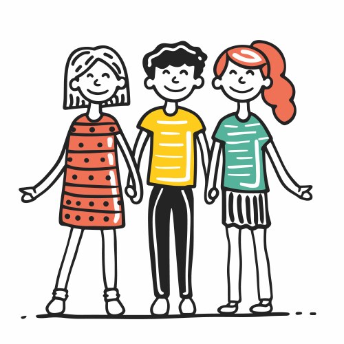 Three cartoon police officers standing together Vector Image