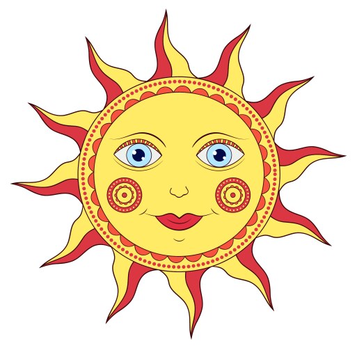 Cartoon sun Royalty Free Vector Image - VectorStock