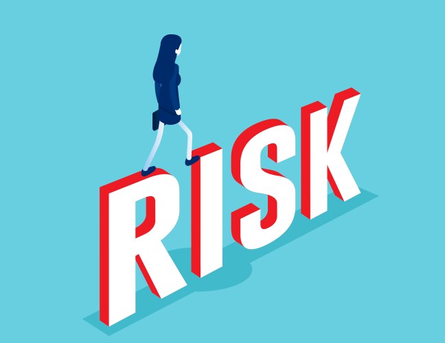 Business risk assessment tiny people build Vector Image