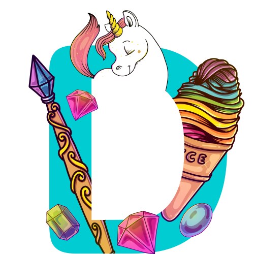 Cute magic letter r Royalty Free Vector Image - VectorStock