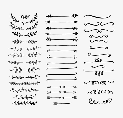Design elements dividers and dashes Royalty Free Vector