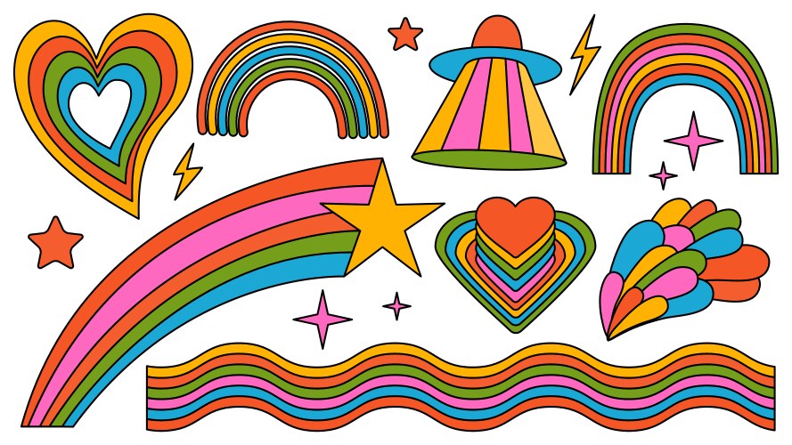 Retro 90s style rainbow colored plastic spring Vector Image