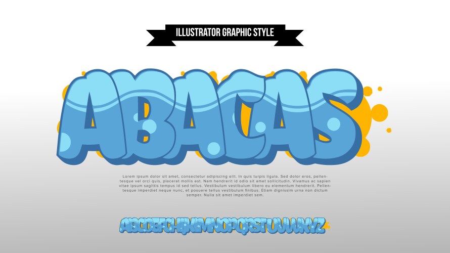 Gradient color graffiti style font Royalty Free Vector Image