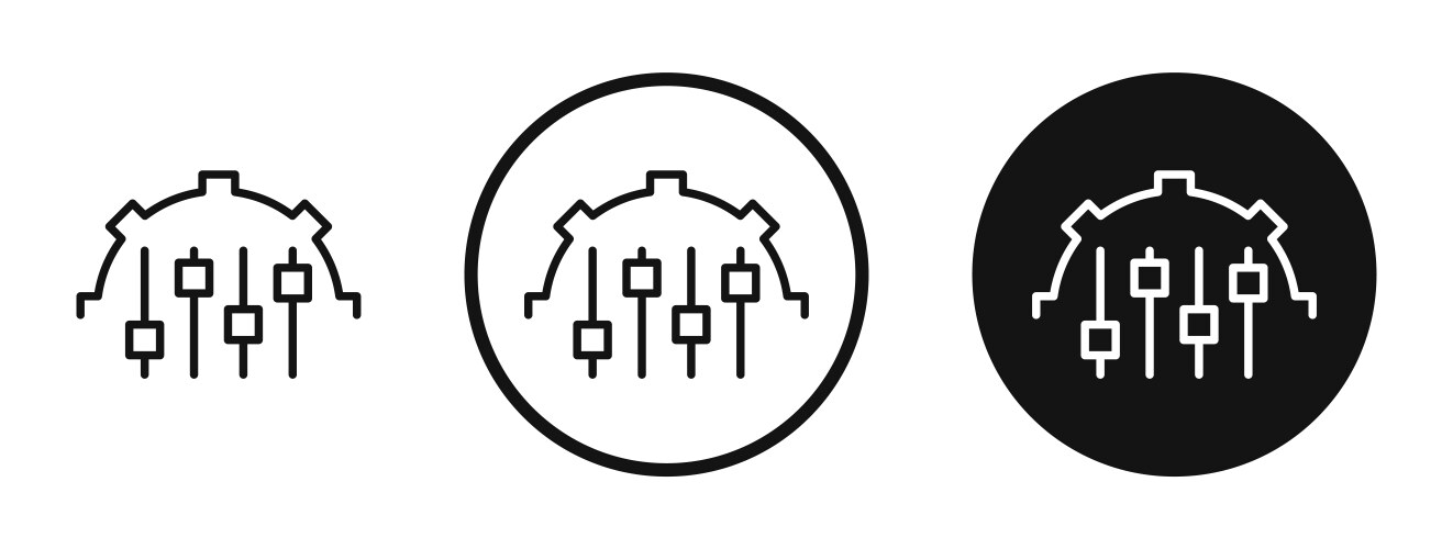 Mass customization icon set black filled Vector Image