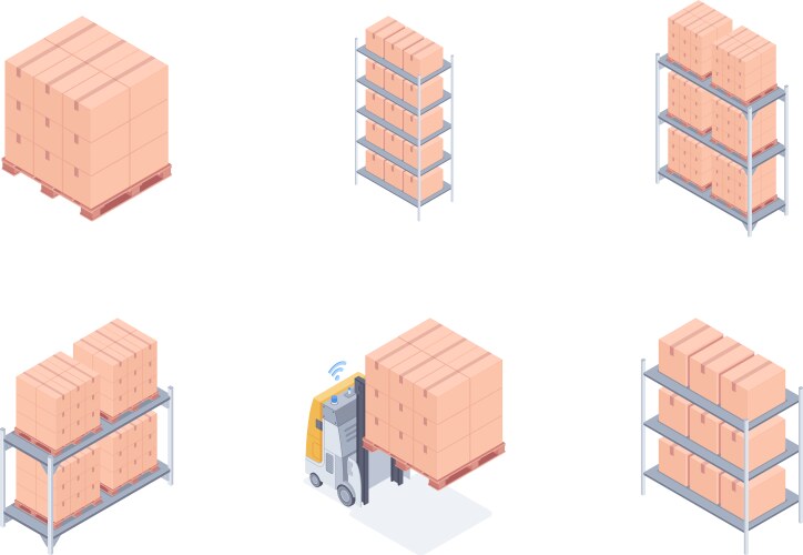 Isometric Warehouse Interior Royalty Free Vector Image