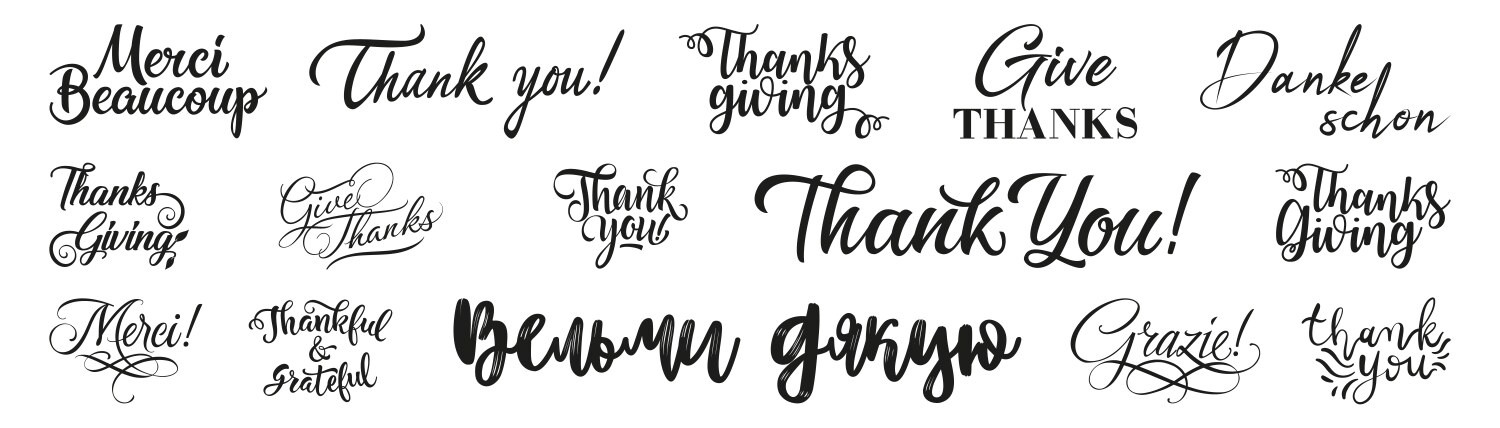 Word Art Thank You Vector Images (over 2,200)
