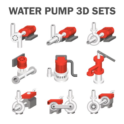 Submersible pump icons set cartoon water Vector Image Submersible pump icons set cartoon water Vector Image