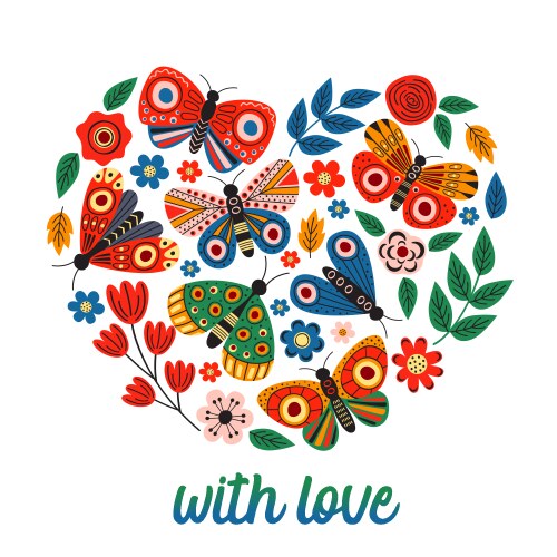 Butterflies rainbow tree Royalty Free Vector Image