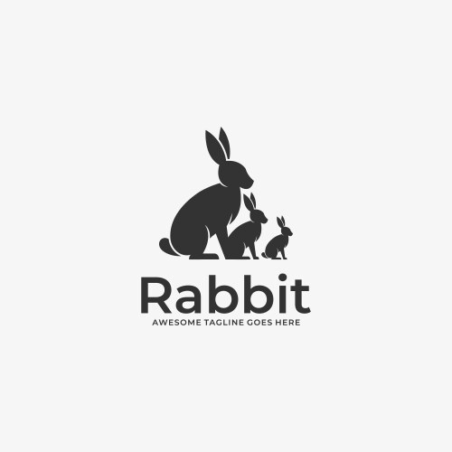 Rabbit silhouette Royalty Free Vector Image - VectorStock