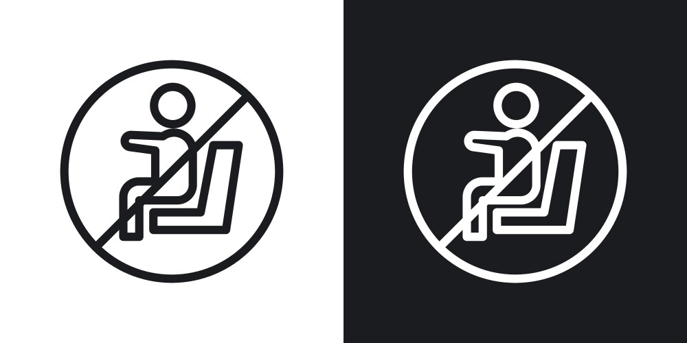 No sitting sign icon set ban Royalty Free Vector Image