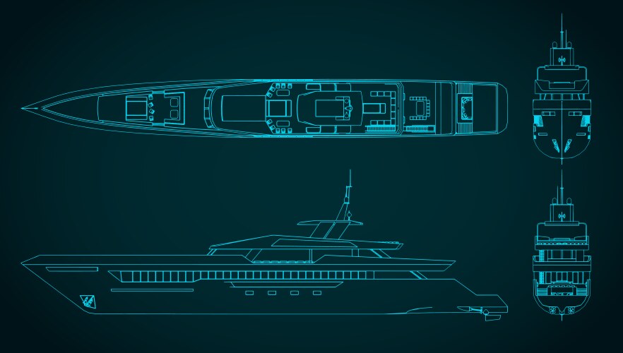 Superyacht stylized Royalty Free Vector Image - VectorStock