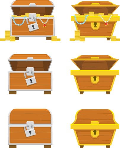 Open and close the empty treasure chest game Vector Image