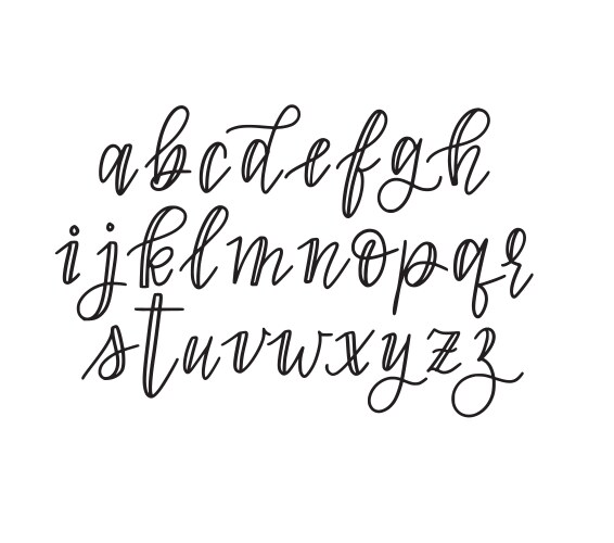 Lowercase calligraphy alphabet Royalty Free Vector Image