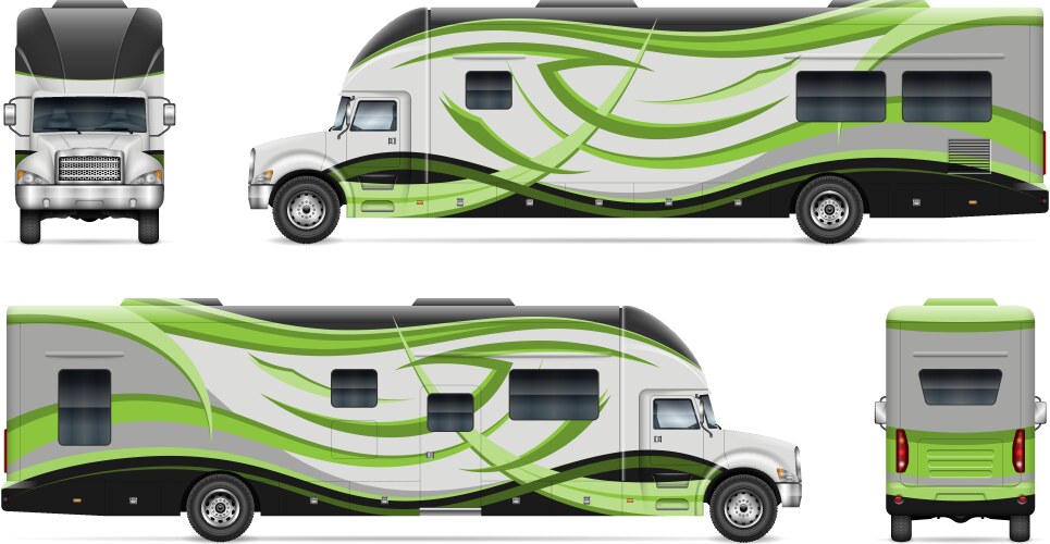 Rv template vehicle branding mock up Royalty Free Vector
