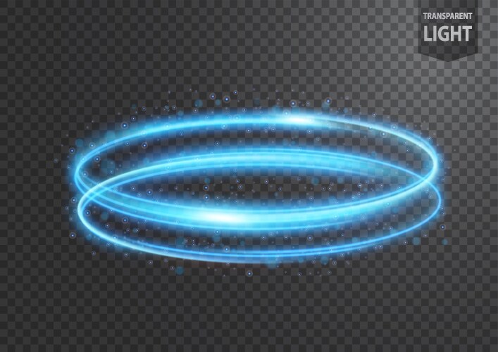 Abstract blue line of light with a transparent Vector Image