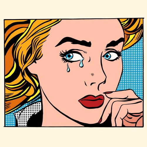 Girl crying Royalty Free Vector Image - VectorStock