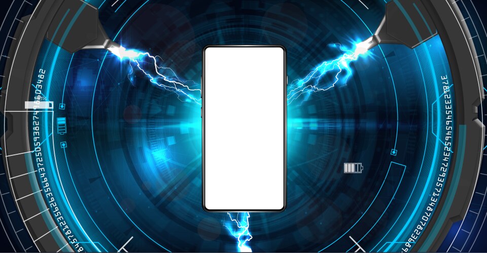 Realistic black smartphone mockup Royalty Free Vector Image