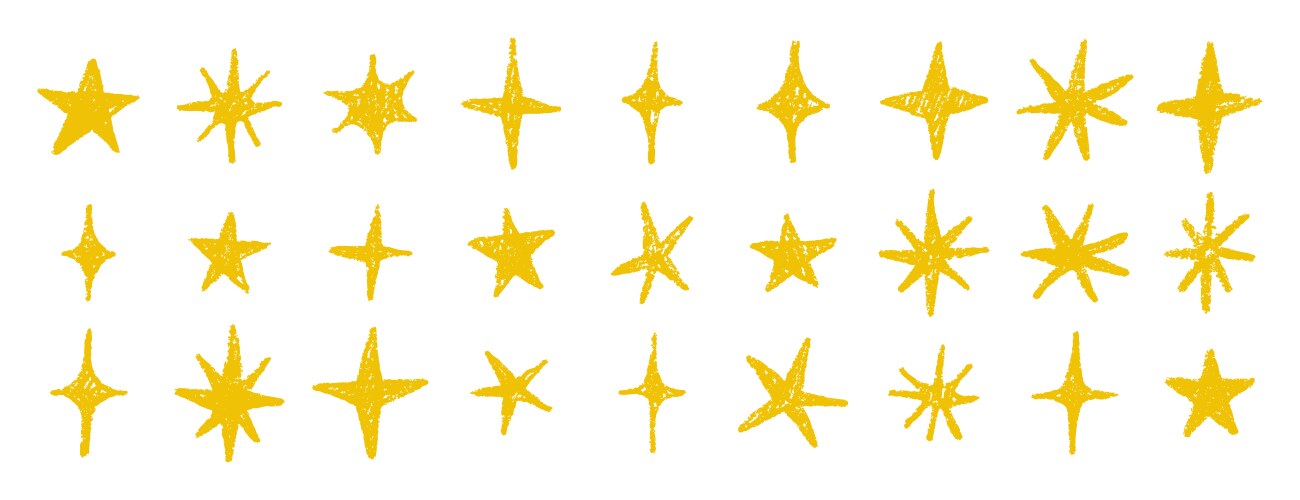 Gold Star Doodle Set – Royalty-Free Vector | VectorStock