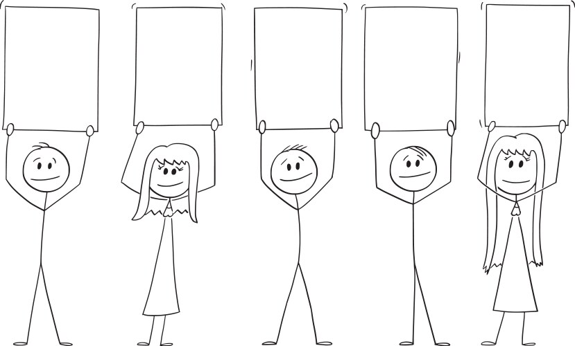 Cartoon group or crowd smiling people Royalty Free Vector