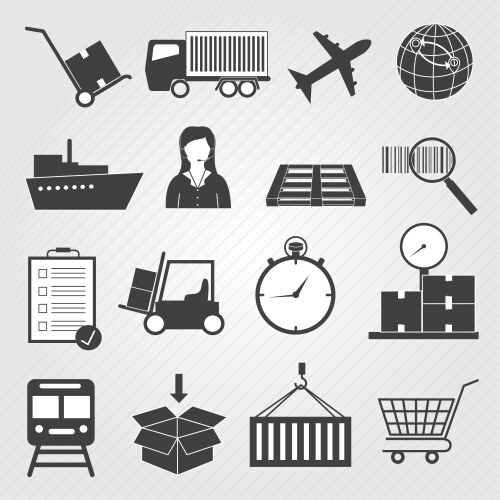 Transportation icons set Royalty Free Vector Image