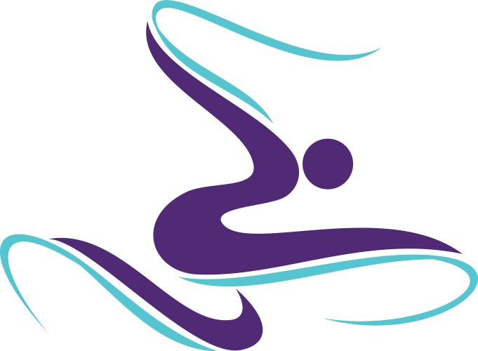 Abstract human figure logo design gym fitness Vector Image