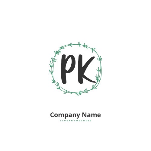 P k pk initial handwriting and signature logo Vector Image