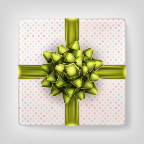 Green bow top view eps 10 Royalty Free Vector Image