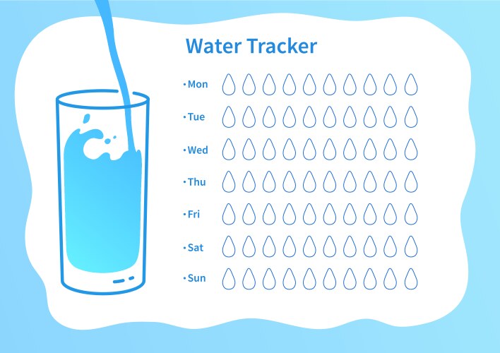 Daily water tracker Royalty Free Vector Image - VectorStock