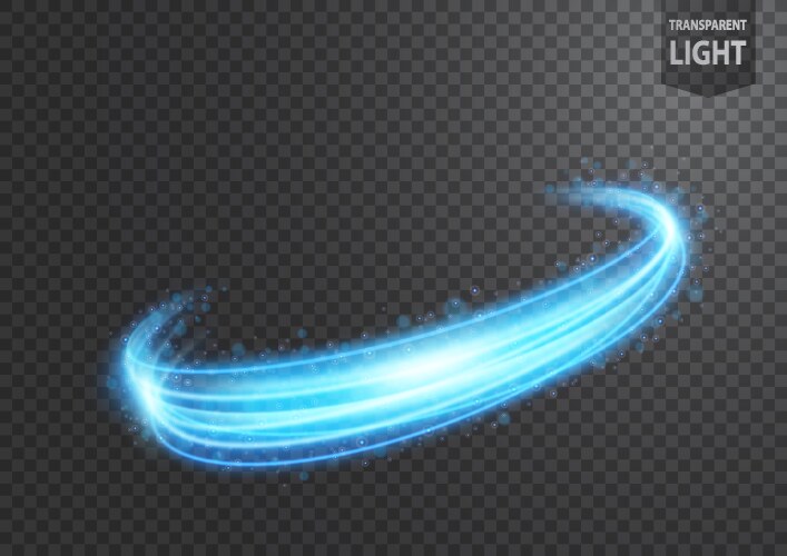 Abstract blue line of light with sparks Royalty Free Vector