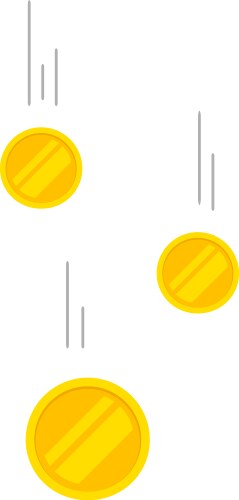 Dollar coins falling down flat cartoon Royalty Free Vector