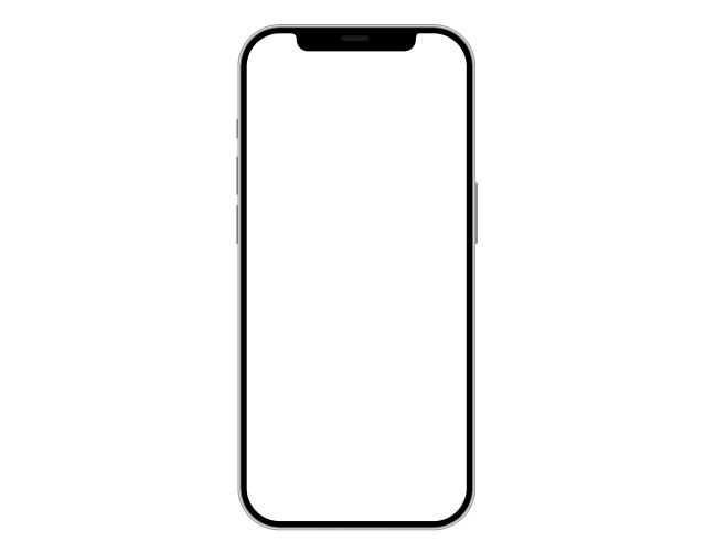 Black smart phone isolated on transparent Vector Image