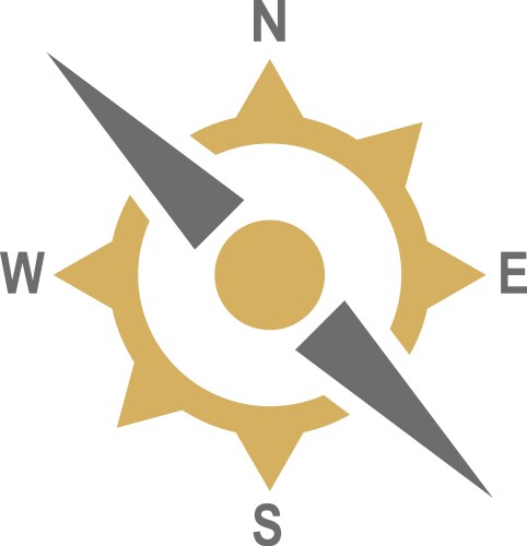 North arrow icon n direction point symbol Vector Image