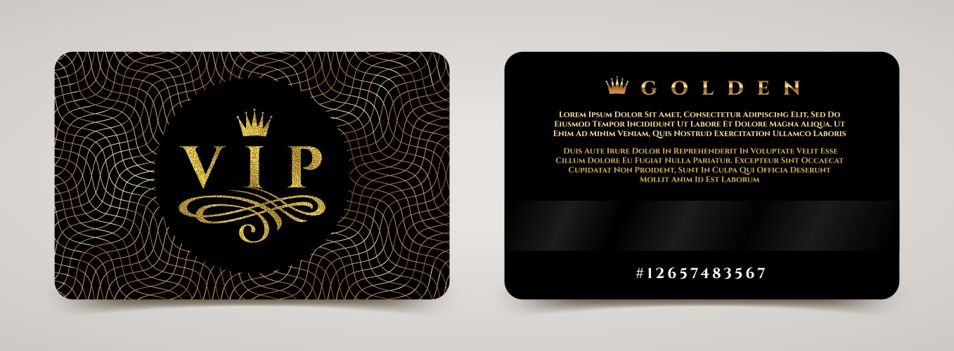 Vip golden and platinum card template Royalty Free Vector