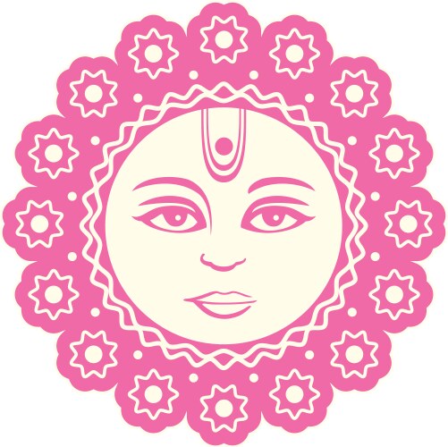 Graha moon planet symbol astrological vedic Vector Image