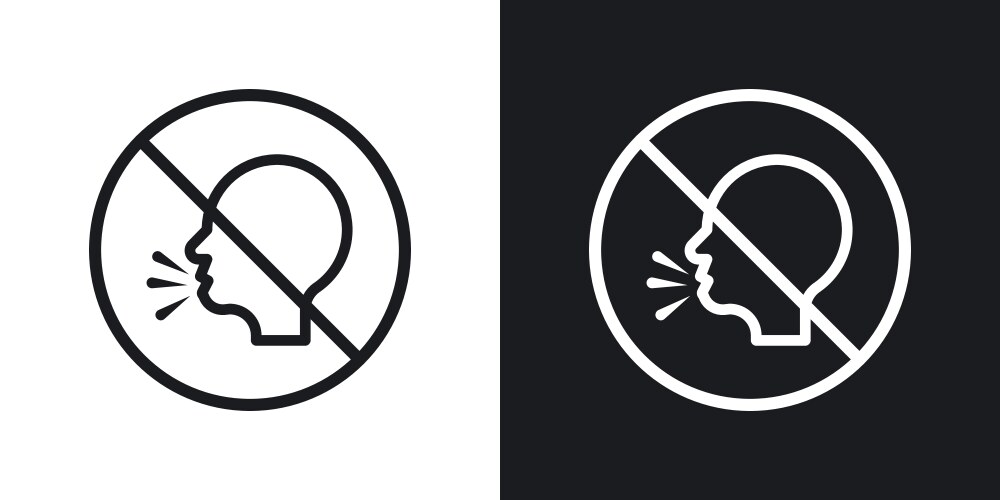 No talking sign icon set silence and quiet symbol Vector Image