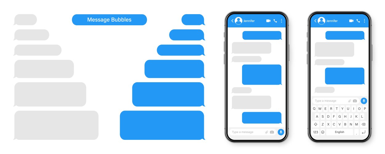 Realistic smartphone with messaging app blank sms Vector Image