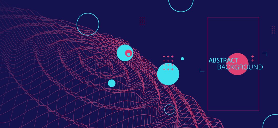 Abstract background with waves 3d surface Vector Image