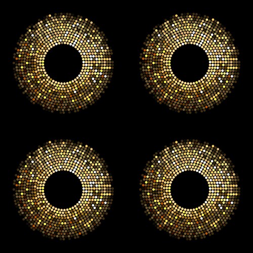 Original circle dotty frames spray background Vector Image